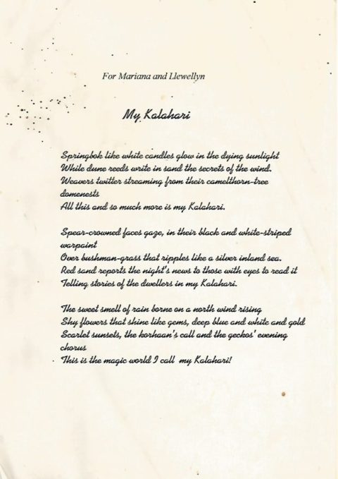 My Kalahari the poem - Kalahari Trails